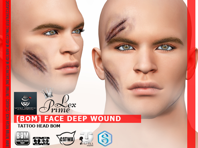 Second Life Marketplace - ♕ Lex.Prime - [BOM] Face Deep Wound Demo